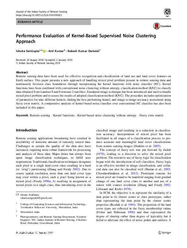 (PDF) Performance Evaluation of Kernel-Based Supervised Noise Clustering Approach