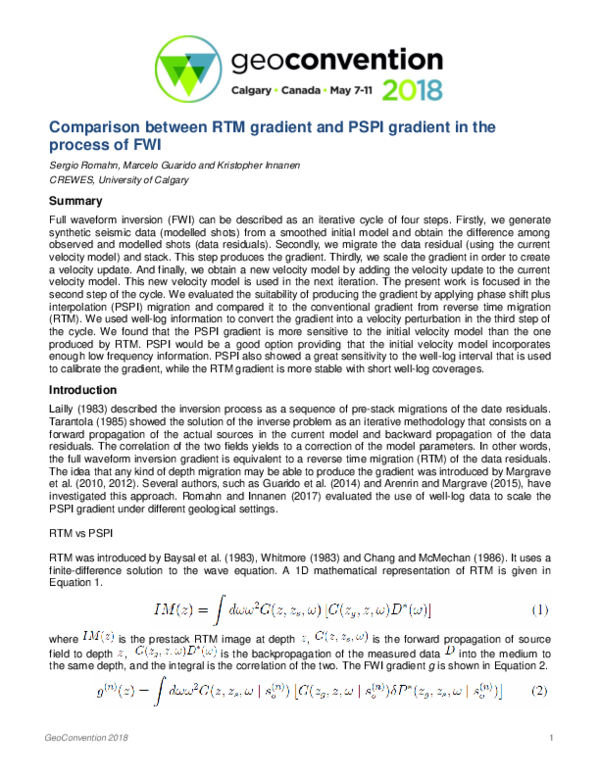 (PDF) Comparison between RTM gradient and PSPI gradient in the process ...