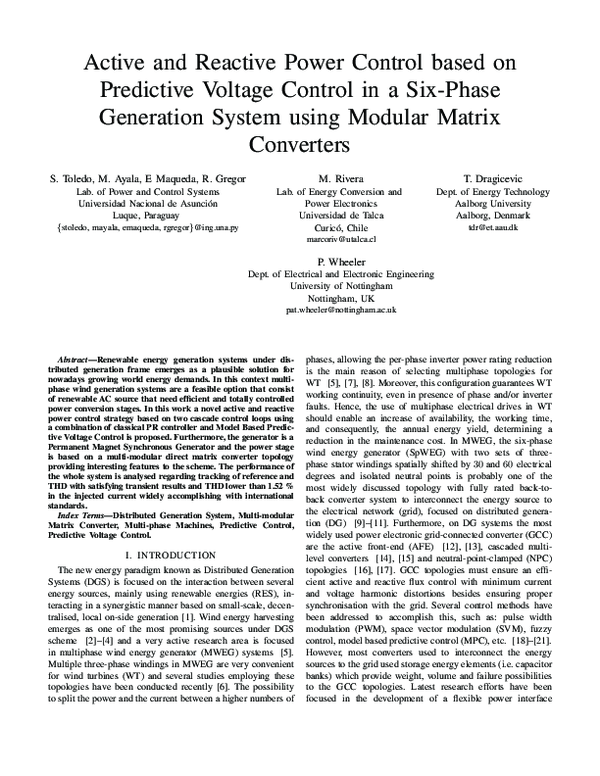 Pdf Active And Reactive Power Control Based On Predictive Voltage