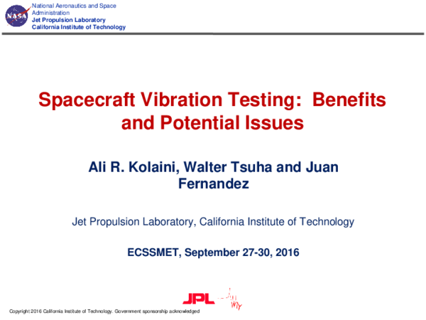 Pdf Spacecraft Vibration Testing Benefits And Potential Issues
