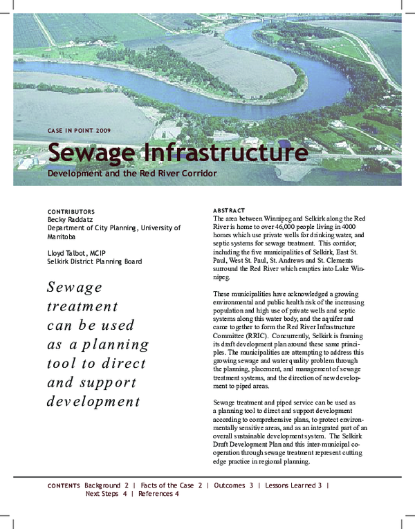(PDF) Sewage Infrastructure Development and the Red River Corridor ...