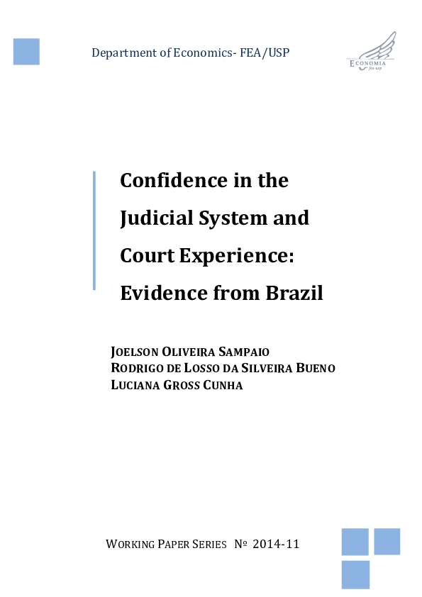 (PDF) Confidence in the Judicial System and Court Experience: Evidence ...