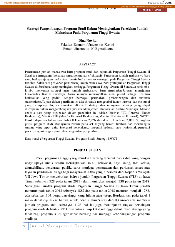 (PDF) Strategi Pengembangan Program Studi Dalam Meningkatkan Perolehan Jumlah Mahasiswa Pada ...