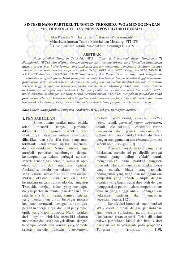 (PDF) Sintesis Nano Partikel Tungsten Trioksida (WO3) Menggunakan ...