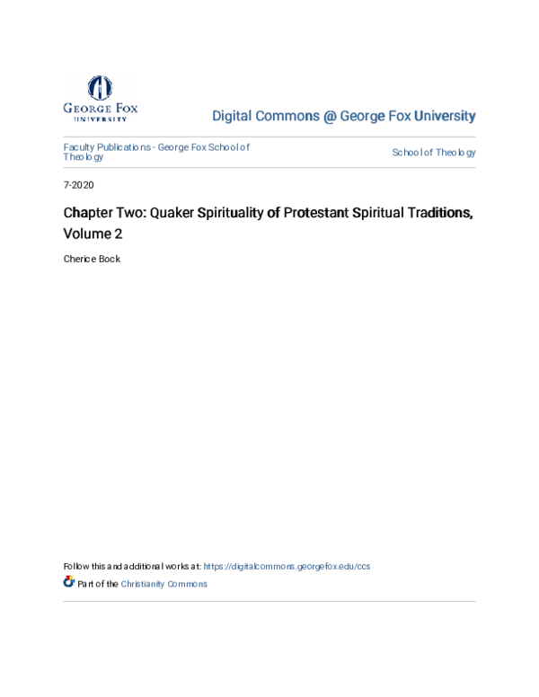 (PDF) Chapter Two: Quaker Spirituality of Protestant Spiritual ...