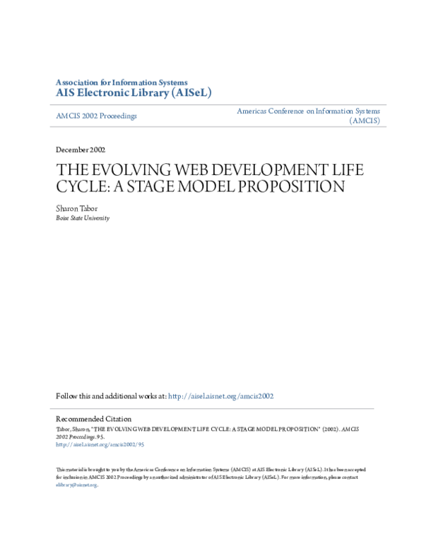 (PDF) The Evolving Web Development Life Cycle: A Stage Model Proposition