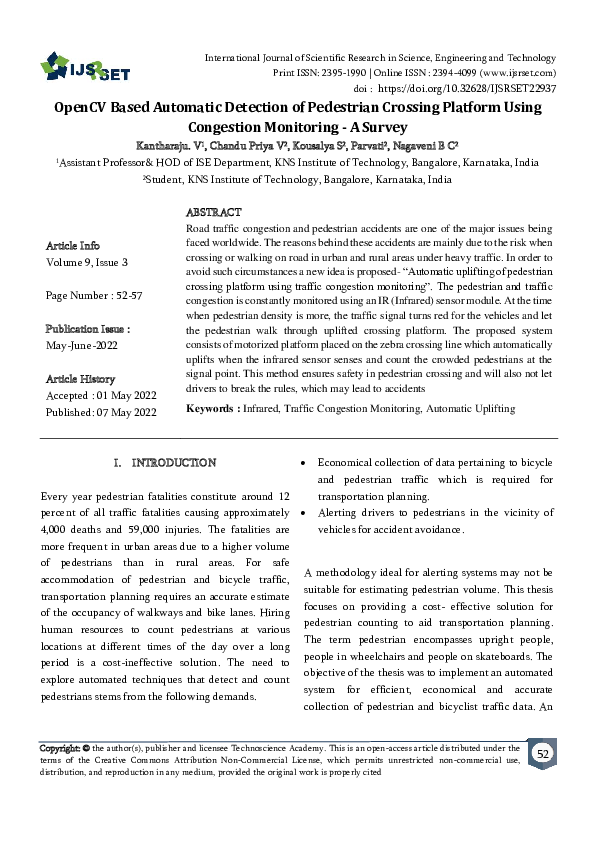 Pdf Opencv Based Automatic Detection Of Pedestrian Crossing Platform
