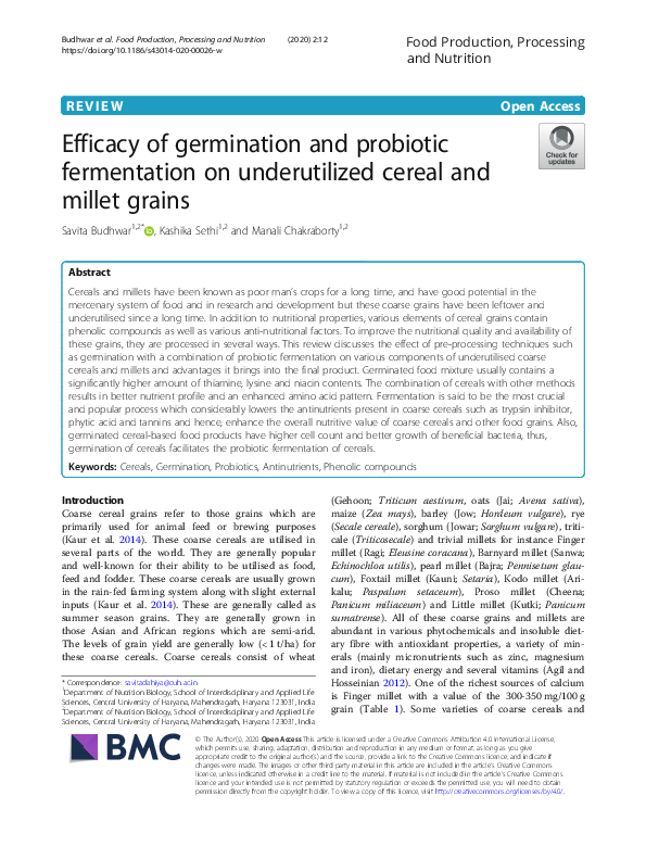 (PDF) Efficacy of germination and probiotic fermentation on ...