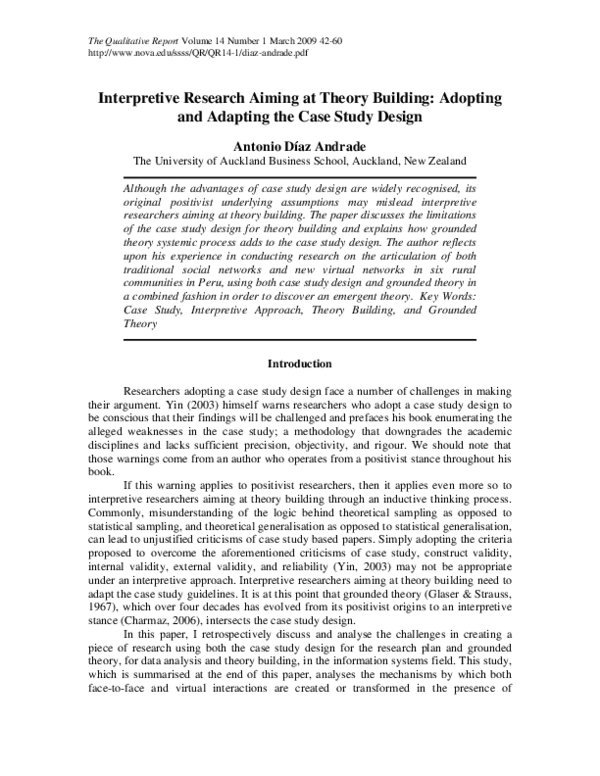 (PDF) Interpretive Research Aiming at Theory Building: Adopting and Adapting the Case Study Design