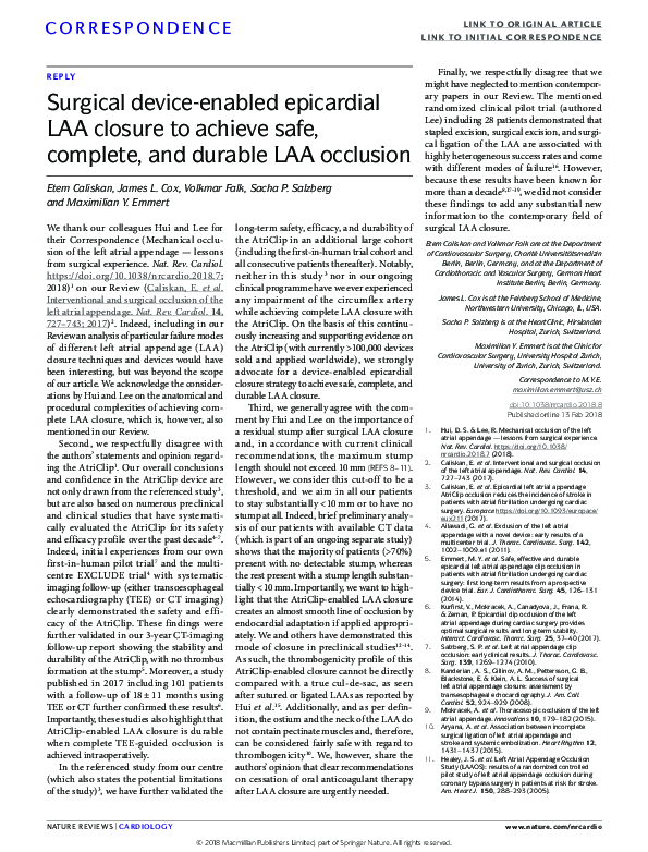 (PDF) Surgical device-enabled epicardial LAA closure to achieve safe ...