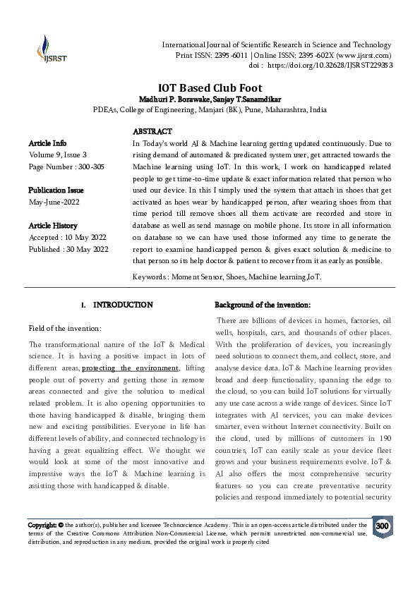 (PDF) IOT Based Club Foot