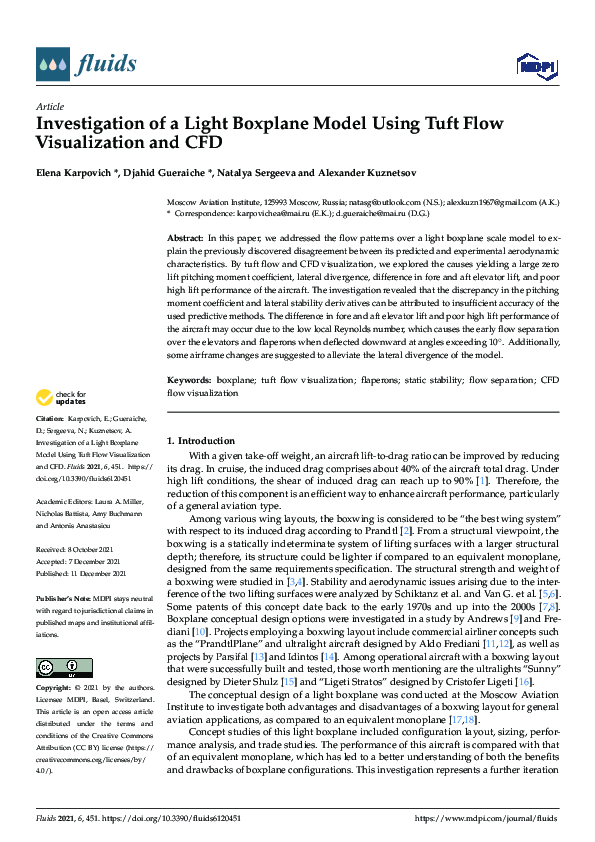 (PDF) Investigation of a Light Boxplane Model Using Tuft Flow ...