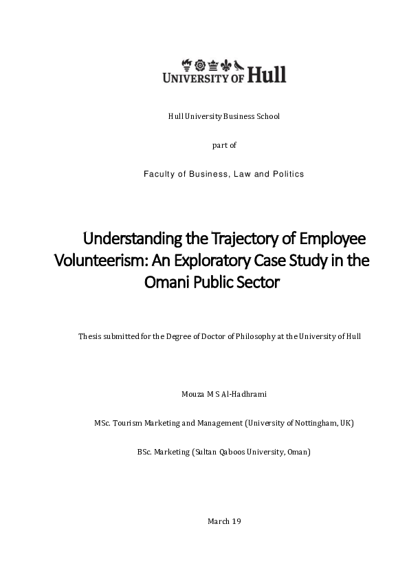(PDF) Understanding the trajectory of employee volunteerism : an ...