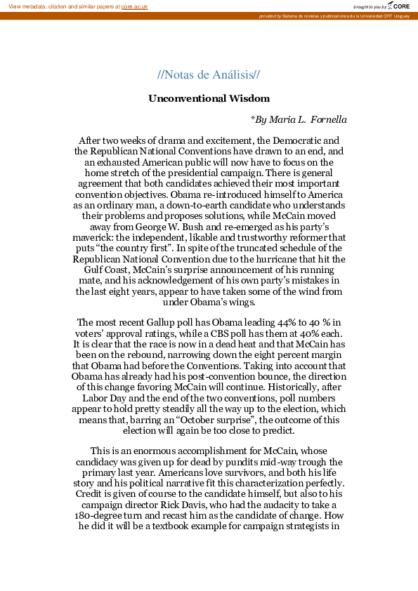 (PDF) Unconventional Wisdom