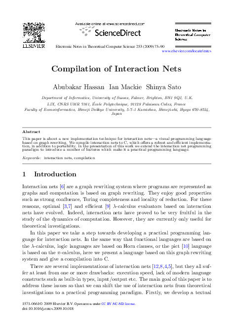 (PDF) Compilation of Interaction Nets | Abubakar Hassan - Academia.edu
