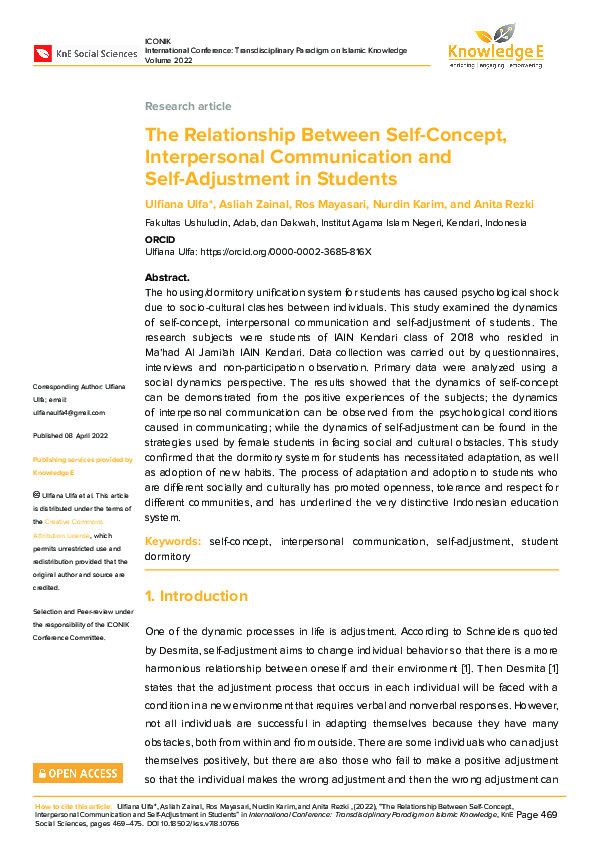 (PDF) The Relationship Between Self-Concept, Interpersonal ...