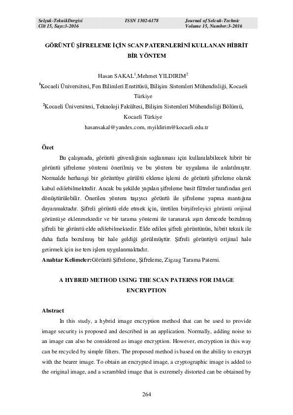 (PDF) A Hybrid Method Using the Scan Paterns for Image Encryption