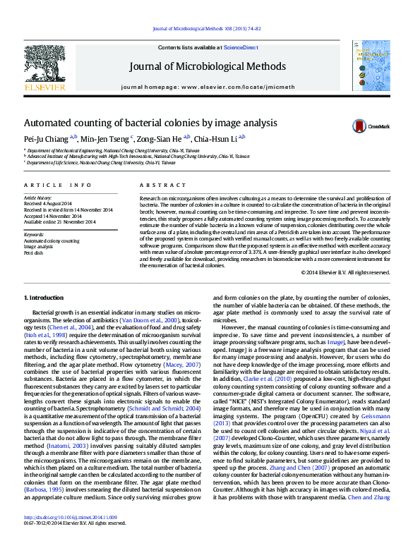 Pdf Automated Counting Of Bacterial Colonies By Image Analysis R