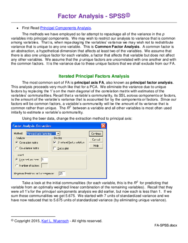 (PDF) Factor Analysis