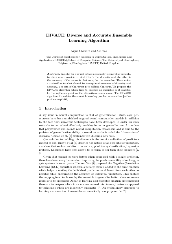 (PDF) DIVACE: Diverse and Accurate Ensemble Learning Algorithm