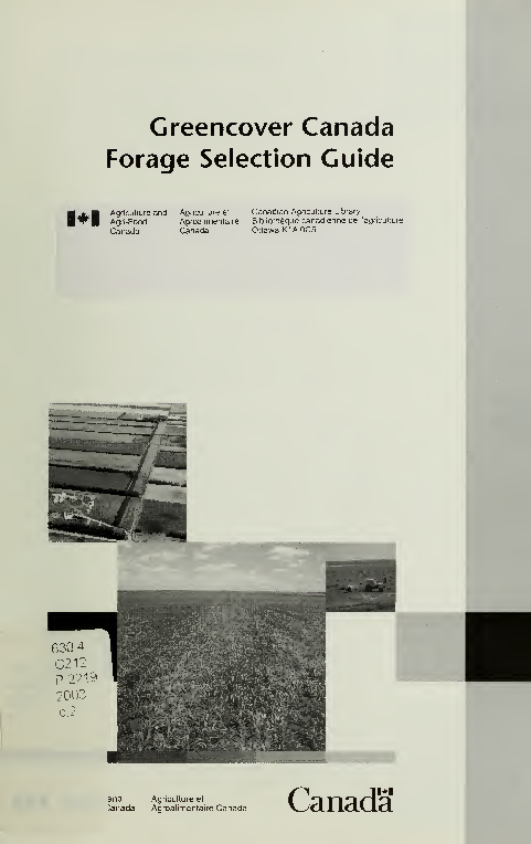 (PDF) Greencover Canada : forage selection guide