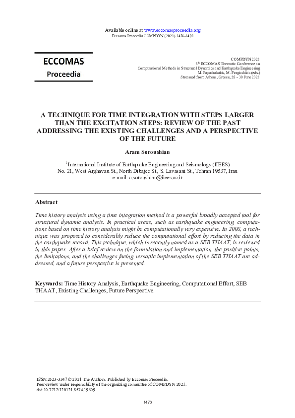 (PDF) A Technique for Time Integration with Steps Larger Than the ...