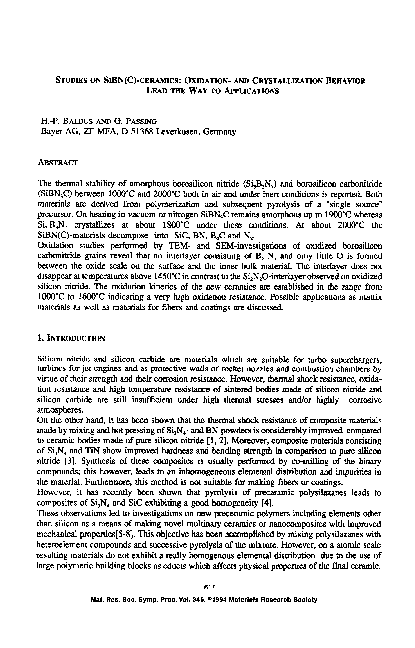 (PDF) Studies on SiBN(C)-ceramics: Oxidation- and Crystallization ...