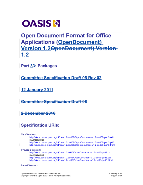 Pdf Open Document Format For Office Applications Opendocument Version 12 Patrick Durusau