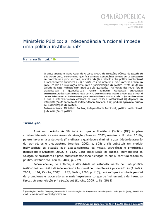 (PDF) Ministério Público: a independência funcional impede uma política ...