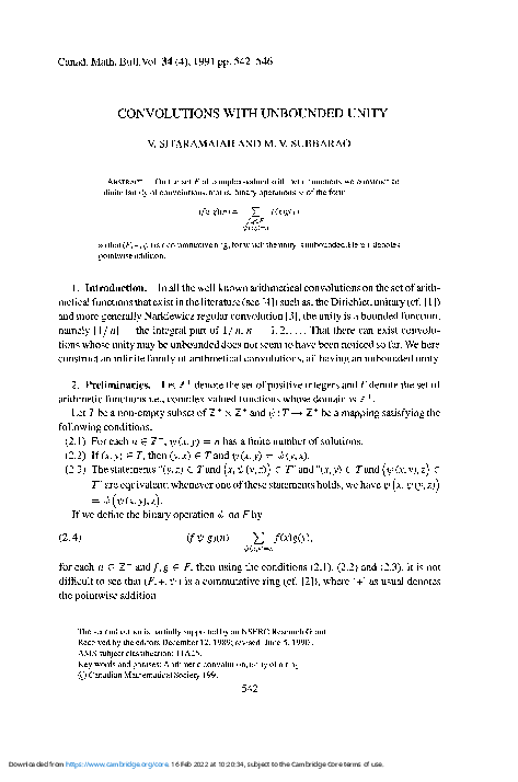 Pdf Convolutions With Unbounded Unity