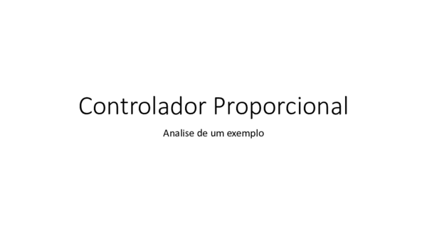 (PDF) Controlador Proporcional