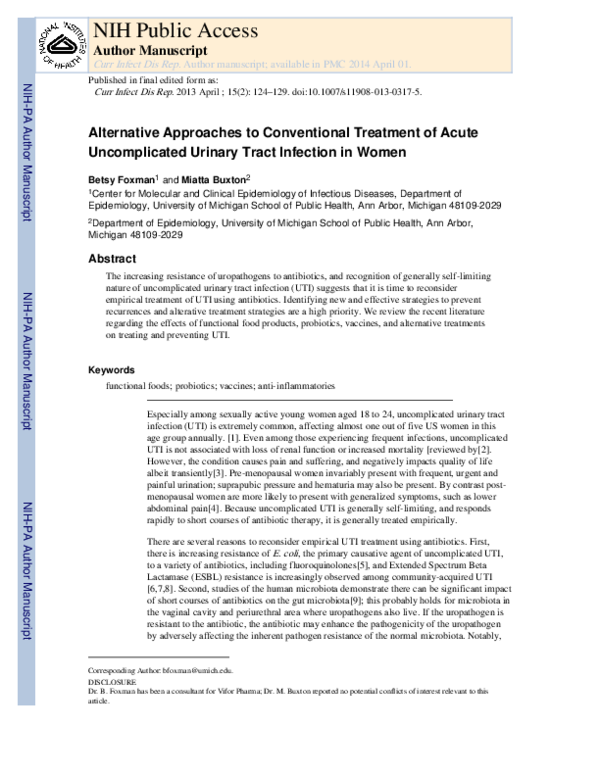(PDF) Alternative Approaches to Conventional Treatment of Acute ...