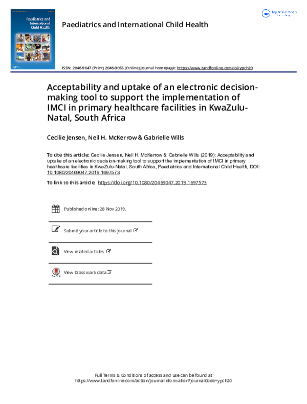 (PDF) Acceptability and uptake of an electronic decision-making tool to ...