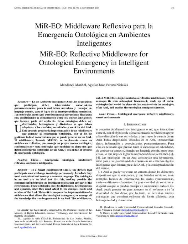(PDF) MiR-EO: Reflective Middleware for Ontological Emergency in ...