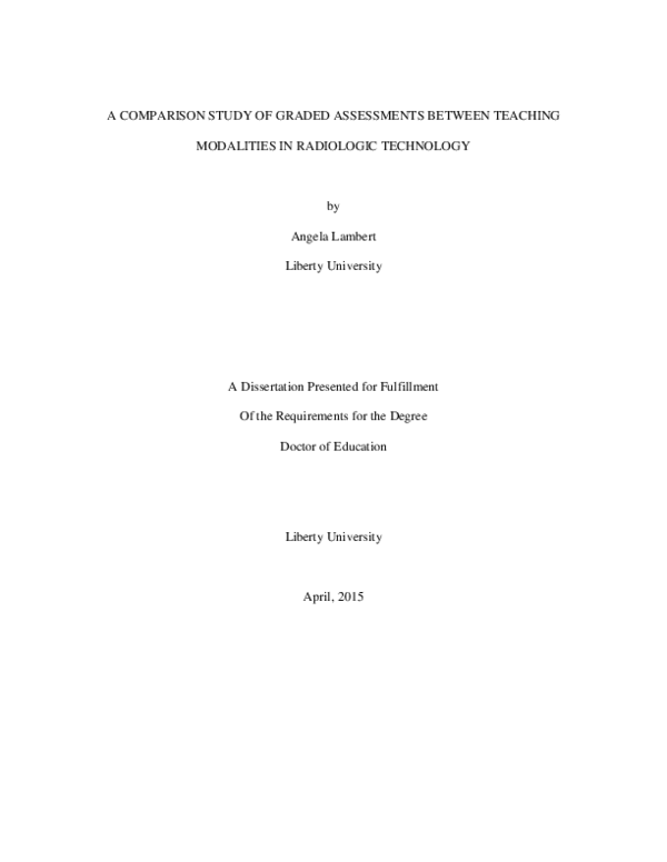 (PDF) A comparison study of graded assessments between teaching modalities in Radiologic Technology