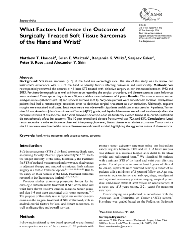 (PDF) What Factors Influence the Outcome of Surgically Treated Soft ...