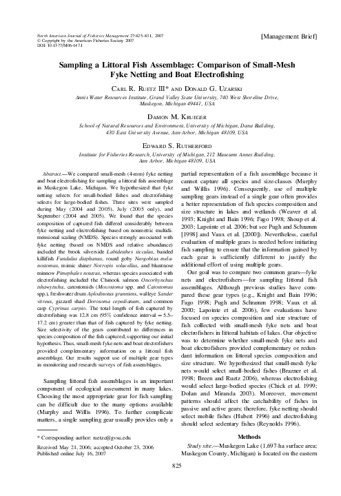(PDF) Sampling a Littoral Fish Assemblage: Comparison of Small-Mesh ...