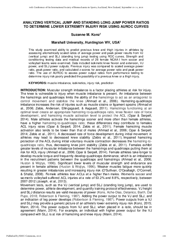 (PDF) Vertical Jump and Standing Long Jump Power to Determine Lower ...