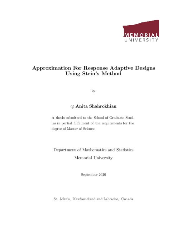(PDF) Approximation for response adaptive designs using Stein's method