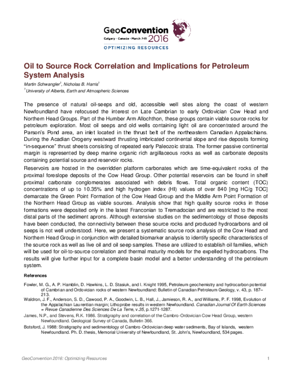 (PDF) Oil to Source Rock Correlation and Implications for Petroleum ...