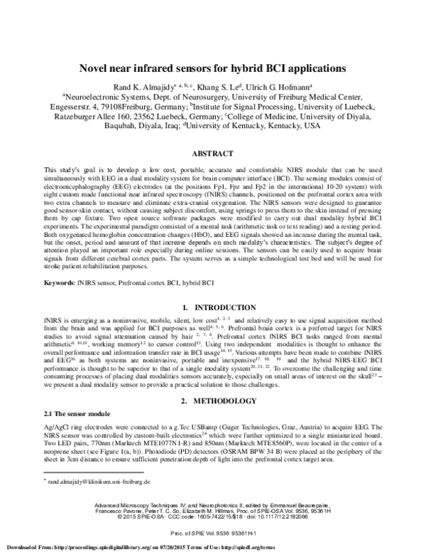 (PDF) Low-Cost NIRS Sensors for Hybrid BCI Systems