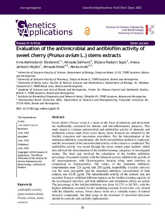 (PDF) Evaluation of the antimicrobial and antibiofilm activity of sweet ...