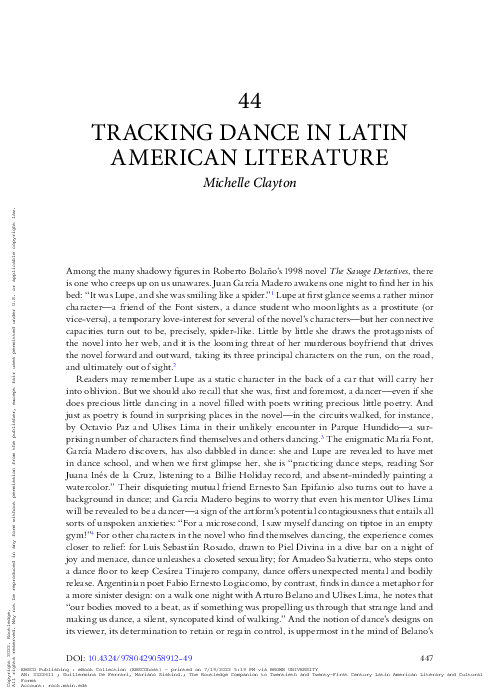 (PDF) Tracking Dance in Latin American Literature
