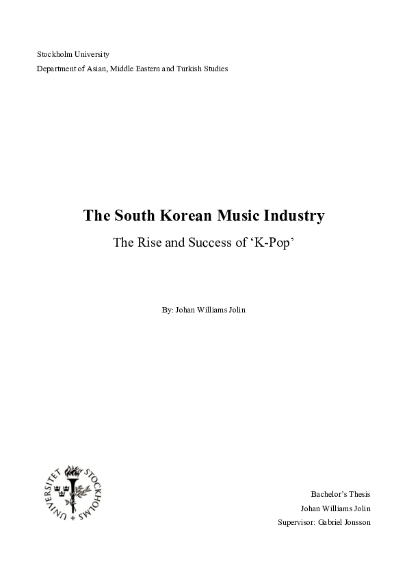 (PDF) The South Korean Music Industry: The Rise and Success of ‘K-Pop ...