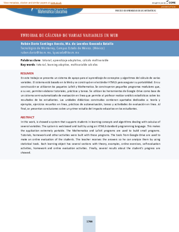 (PDF) Tutorial De Cálculo De Varias Variables en Web