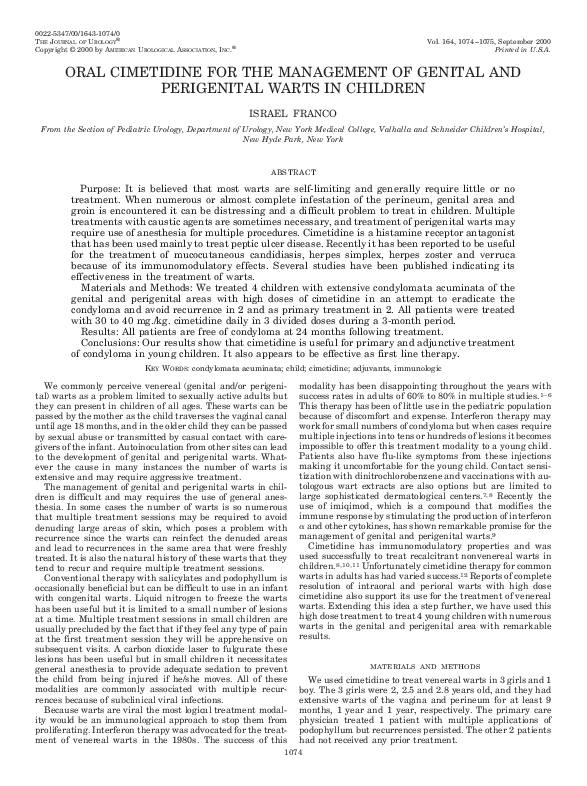 (PDF) Oral Cimetidine for the Management of Genital and Perigenital ...