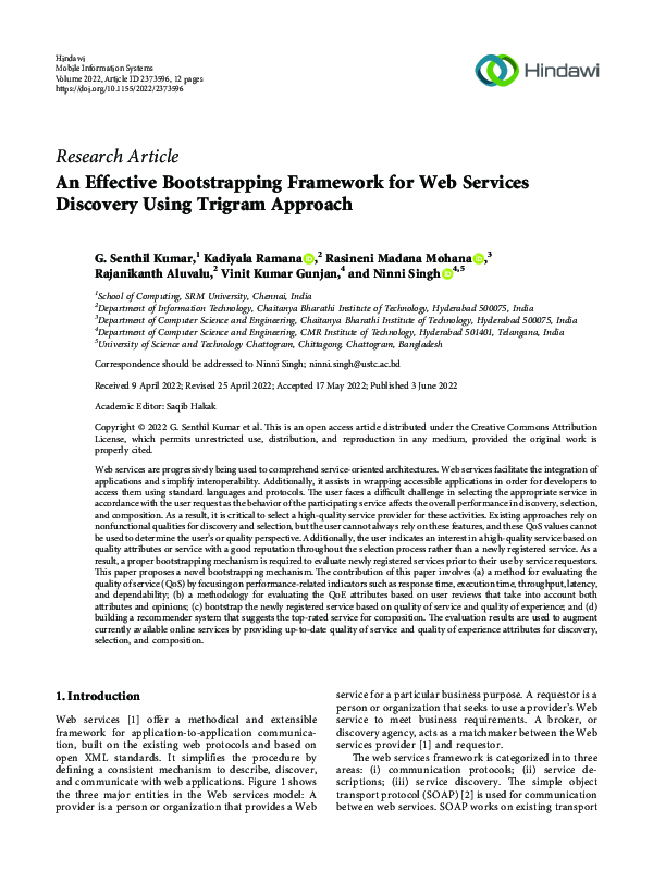 (PDF) An Effective Bootstrapping Framework for Web Services Discovery Using Trigram Approach