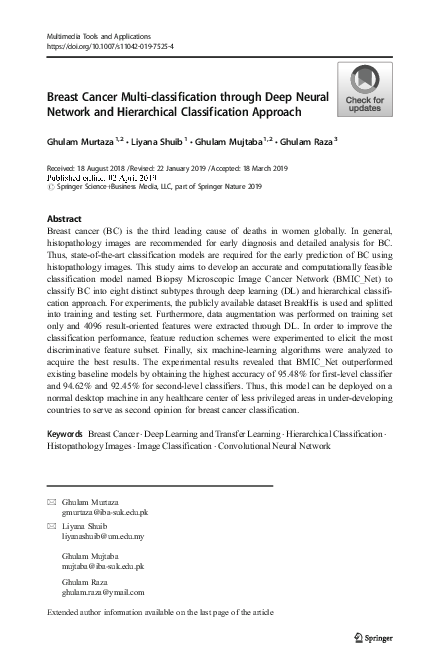 (PDF) Breast Cancer Multi-classification through Deep Neural Network and Hierarchical ...