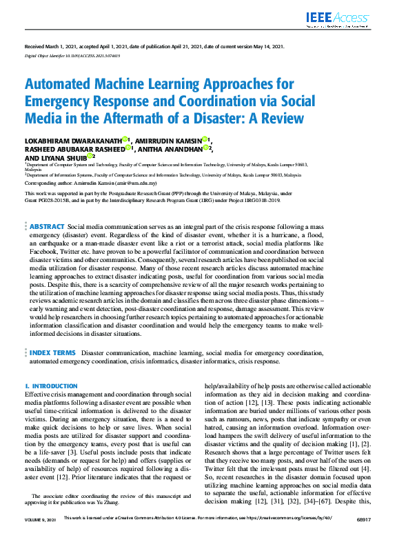 (PDF) Automated Machine Learning Approaches for Emergency Response and ...