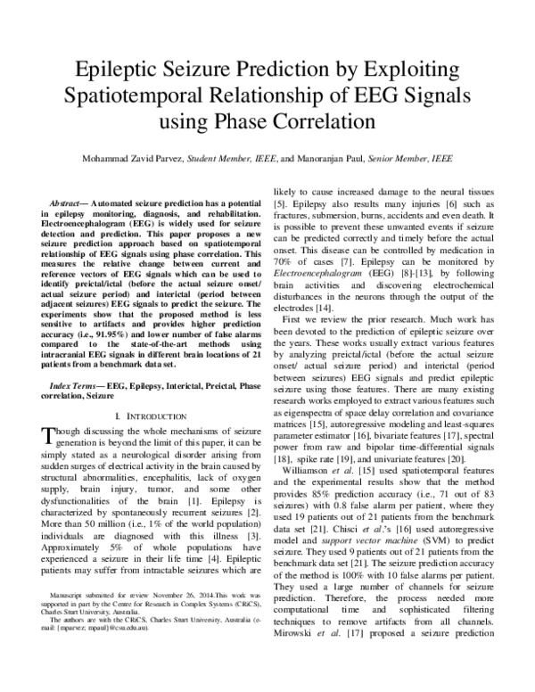 (PDF) Epileptic Seizure Prediction by Exploiting Spatiotemporal Relationship of EEG Signals ...